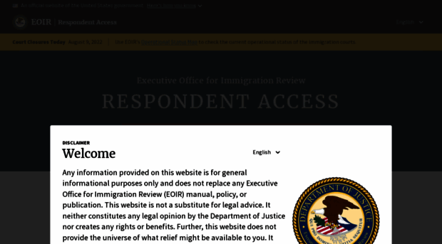 respondentaccess.eoir.justice.gov - Respondentaccess Eoir Justice