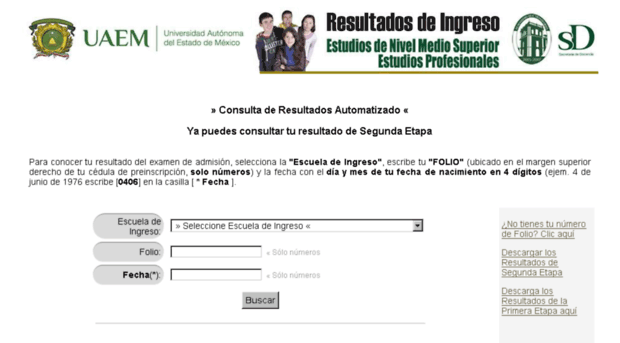 resultados.uaemex.mx - Direccion de control escolar - Resultados Uaemex