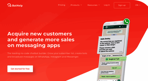 rezedasib.bothelp.io - Chatbot Builder for WhatsApp, ... - Rezedasib Bot Help