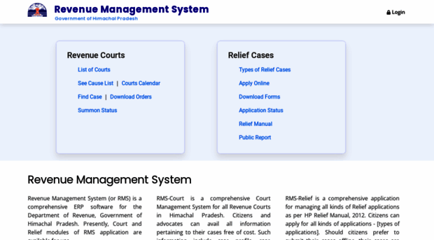 rms.hp.gov.in - Revenue Management System - Rms Hp