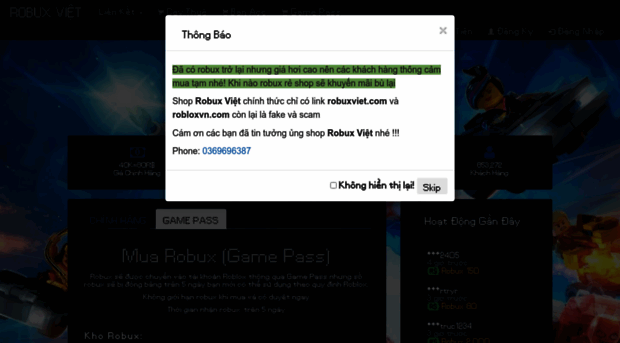 robuxviet.com - Mua Bán Robux Dịch Vụ Roblox -... - Robux Viet