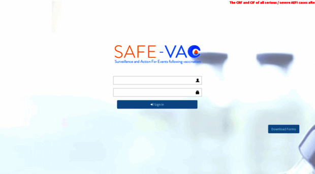 safevac.mohfw.gov.in - SAFE-VAC | Log in - SAFE VAC Mohfw
