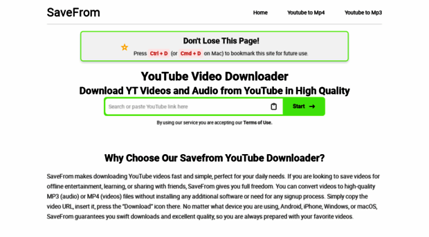 savefrom.space - Best Free YouTube Video Downlo... - Savefrom