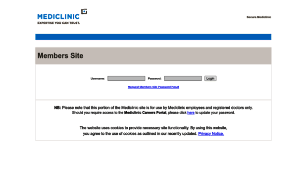 secure.mediclinic.co.za - Members Site | Login - Secure Mediclinic