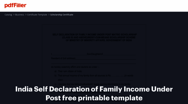 Self Declaration Of Income Form Pdffiller Unusual Traffic