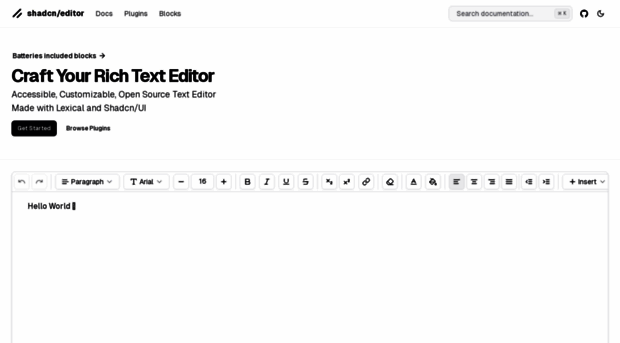 shadcn-editor.vercel.app - Craft Your Rich Text Editor - ... - Shadcn ...