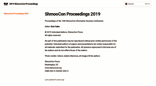 shmoo.gitbook.io - ShmooCon Proceedings 2019 | 20... - Shmoo Gitbook