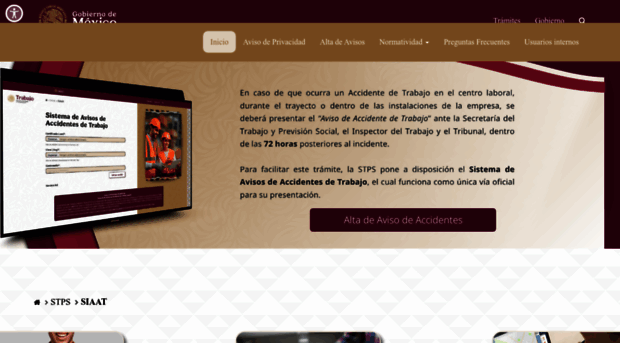 siaat.stps.gob.mx - Aviso de Accidentes de Trabajo... - SIAAT Stps