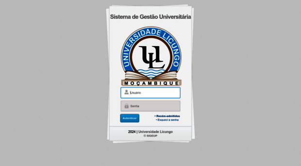 sigeul.unilicungo.ac.mz - Sistema de Gestão Universitari... - Sigeul ...