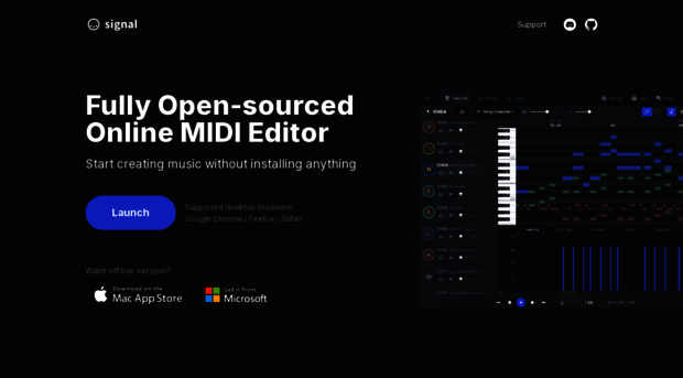 signal.vercel.app - signal - Online MIDI Editor - Signal Vercel