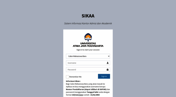sikaa.uajy.ac.id - Login - SIKAA - SIKAA Uajy