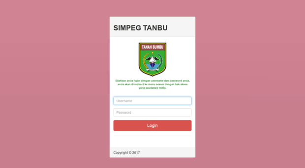 simpeg.tanahbumbukab.go.id - SIMPEG TANBU - Halaman Login - SIMPEG Tanahbumbukab