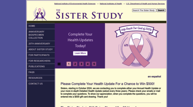 sisterstudy.niehs.nih.gov - The Sister Study: Home - Sister Study Niehs Nih