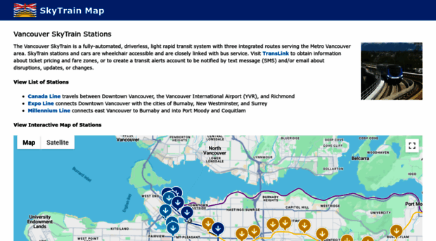 skytrainmap.com - Vancouver SkyTrain Stations - ... - Sky Train Map