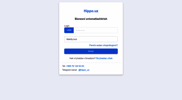 sotuvchi.hippo.uz - Sotuvchi uchun hippo tizimi - Sotuvchi Hippo