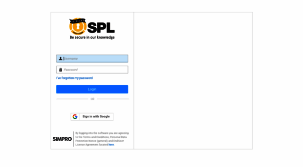 spl.simprosuite.com - simPRO Login - spl - Spl SimPRO Suite