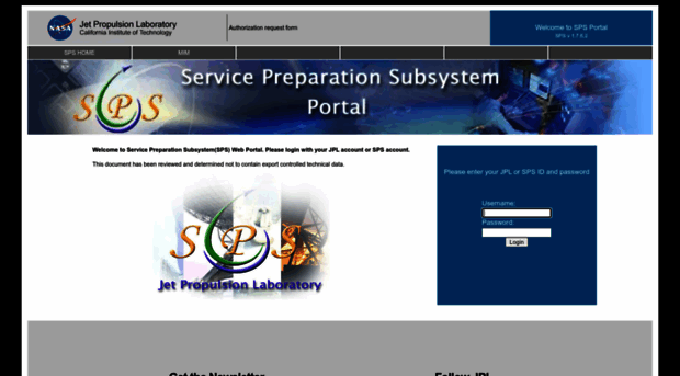 spsweb.fltops.jpl.nasa.gov - SPS Portal - SPS Web Fltops Jpl Nasa