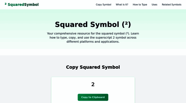 squaredsymbol.com - Squared Symbol ² - Squared Symbol