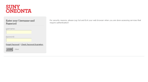 sso.oneonta.edu - SUNY Oneonta Single Sign-On Se... - Sso Oneonta