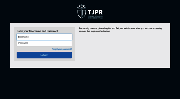 sso.tjpr.jus.br - TJPR – Serviço de Autenticação... - Sso TJPR Jus