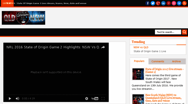 stateoforiginlivestream.com - State Of Origin 2017 Live stre... - State ...