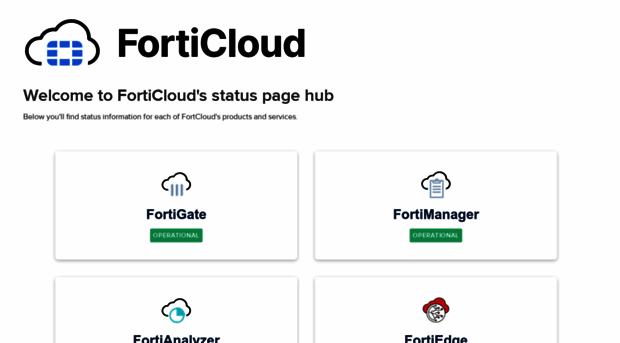 status.forticloud.com - FortiCloud Status Hub Status - Status Forti Cloud