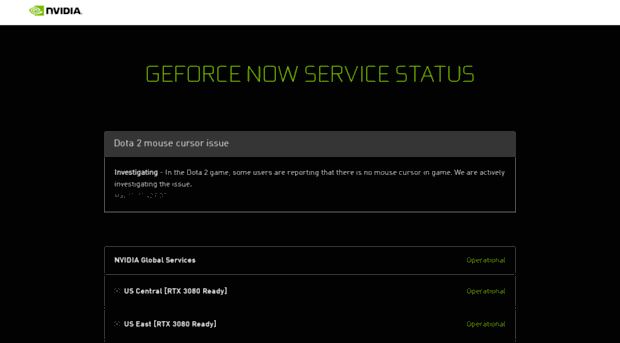 status.geforcenow.com - NVIDIA GeForce NOW Status - Status Ge Force NOW