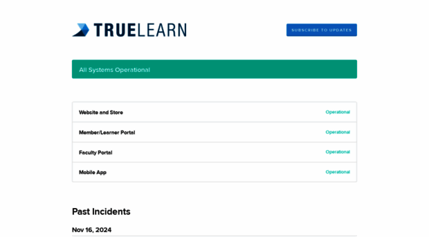 status.truelearn.com - TrueLearn Status - Status True Learn