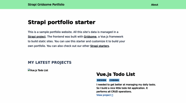 strapi-starter-gridsome-portfolio.vercel.app - Strapi Gridsome portfolio demo... - Strapi ...