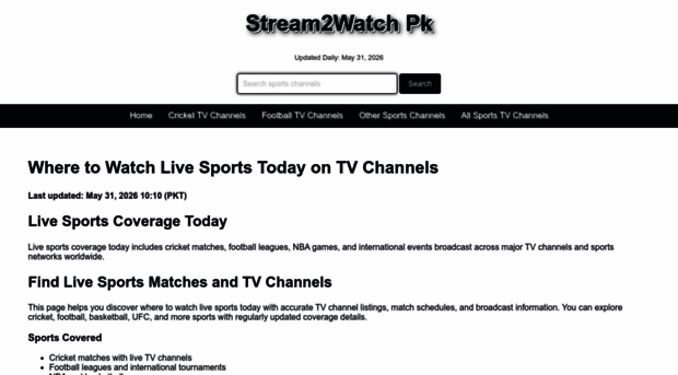 stream2watch.pk - Stream2Watch - Watch Live Spor... - Stream2 Watch