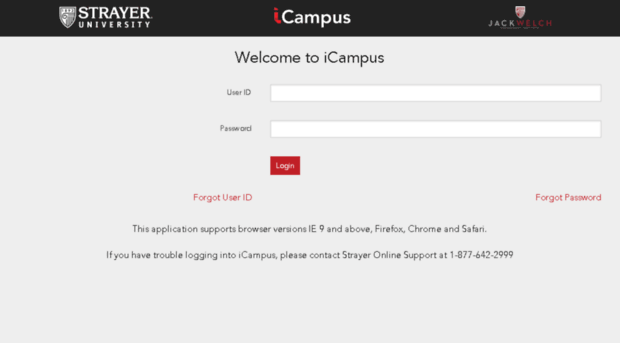 studentfa7.strayer.edu - iCampus Login - Studentfa 7 Strayer