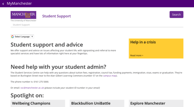 studentsupport.manchester.ac.uk - Student Support | The Universi... - Student Support Manchester