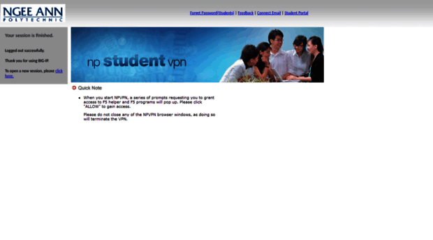 studentvpn.np.edu.sg - BIG-IP logout page - Studentvpn Np