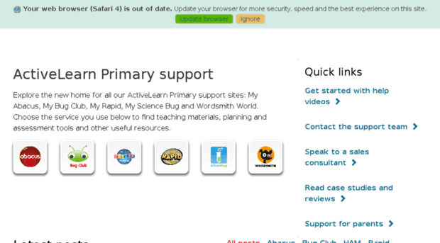 support.activelearnprimary.co.uk - Home | ActiveLearn Primary sup... - Support Active Learn Primary
