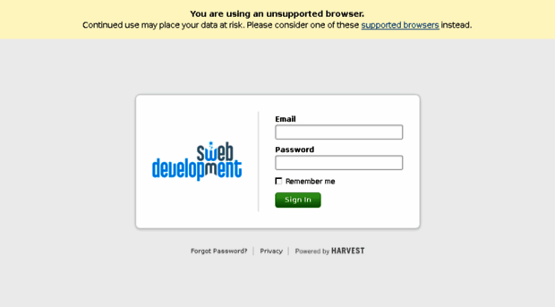 swebdevelopment.harvestapp.com - Sign in - Swebdevelopment Harvestapp