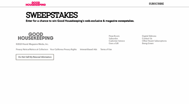 sweepstakes.goodhousekeeping.com - Sweepstakes, Contests and Give ...