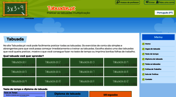 tabuadas.pt - Tabuada completa do 1 ao 9 e j... - Tabuada S