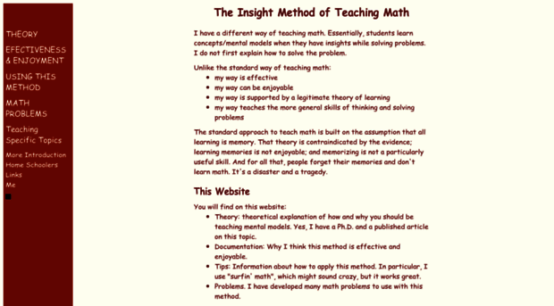 teachingmath.info - The Insight Method of Teaching... - Teaching Math