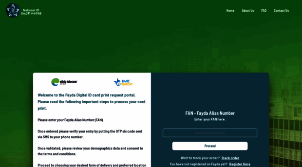 teleprint.fayda.et - Ethio telecom Printing Service - Teleprint Fayda