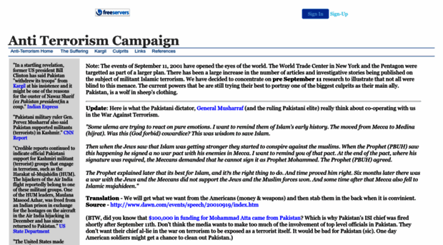 terrorism.freeservers.com - Anti Terrorism Campaign - Inte ...