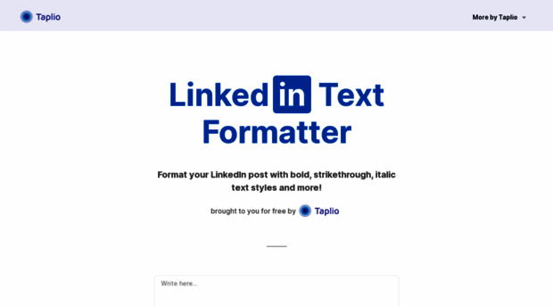 textformatter.taplio.com - LinkedIn Text Formatter • Grow... - Text ...
