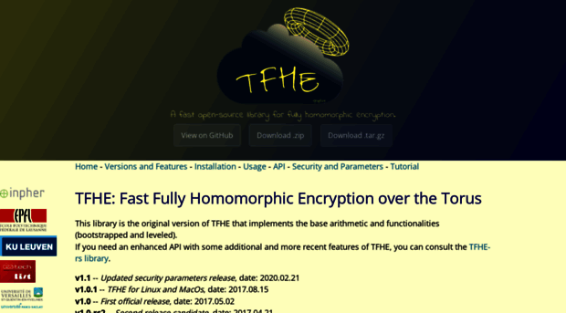tfhe.github.io - TFHE Fast Fully Homomorphic En... - TFHE Github