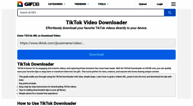tiktokdownloader.one - TikTok Video Downloader | GIFD... - Tik Tok ...