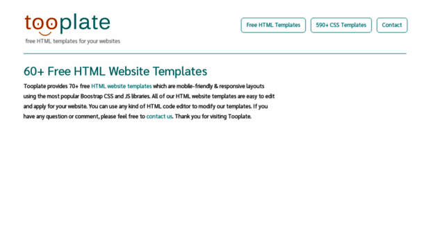 tooplate.com - 70+ Free HTML Website Template... - Tooplate