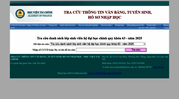 tracuu.hvtc.edu.vn - Tracuu Hvtc