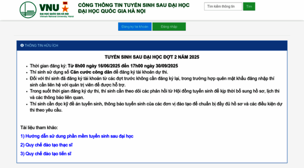 tssdh.vnu.edu.vn - Trang chủ - Tssdh Vnu