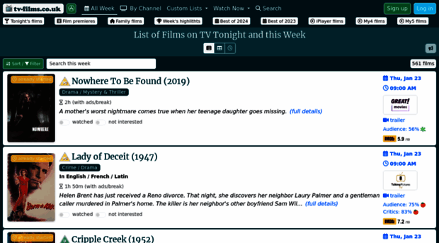 tv-films.co.uk - Films on TV Today, Tonight and... - TV Films