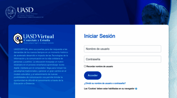 uasdvirtual.uasd.edu.do - UASD VIRTUAL: Log in to the si... - UASD VIRTUAL