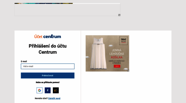 ucet.centrum.cz - Přihlášení - Ucet Centrum