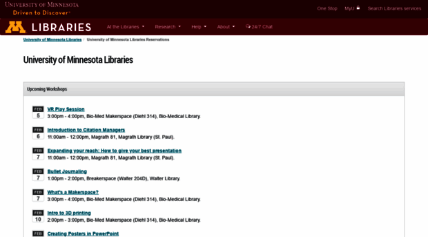 umn.libcal.com - University of Minnesota Librar... - Umn Libcal